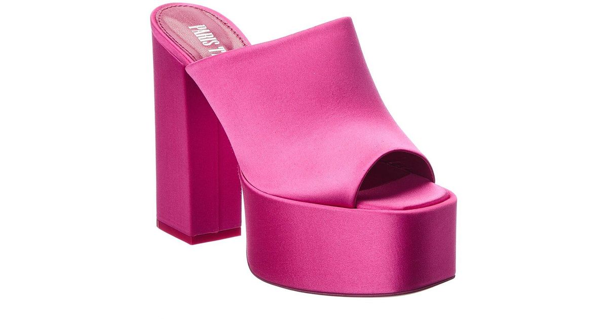 Paris Texas Sasha Satin Platform Sandal in Pink | Lyst