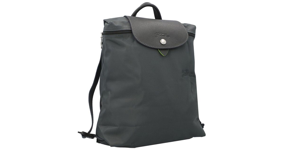 Longchamp Le Pliage Green Canvas Backpack in Black | Lyst