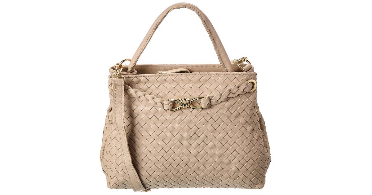 Isabella Rose Clover Hand-Woven Leather Tote in Natural | Lyst UK