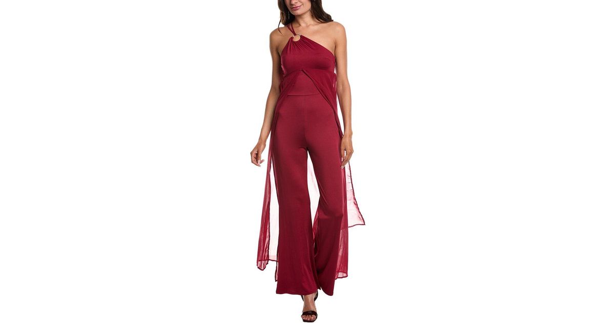 Bebe Maxi Jumpsuit in Red | Lyst