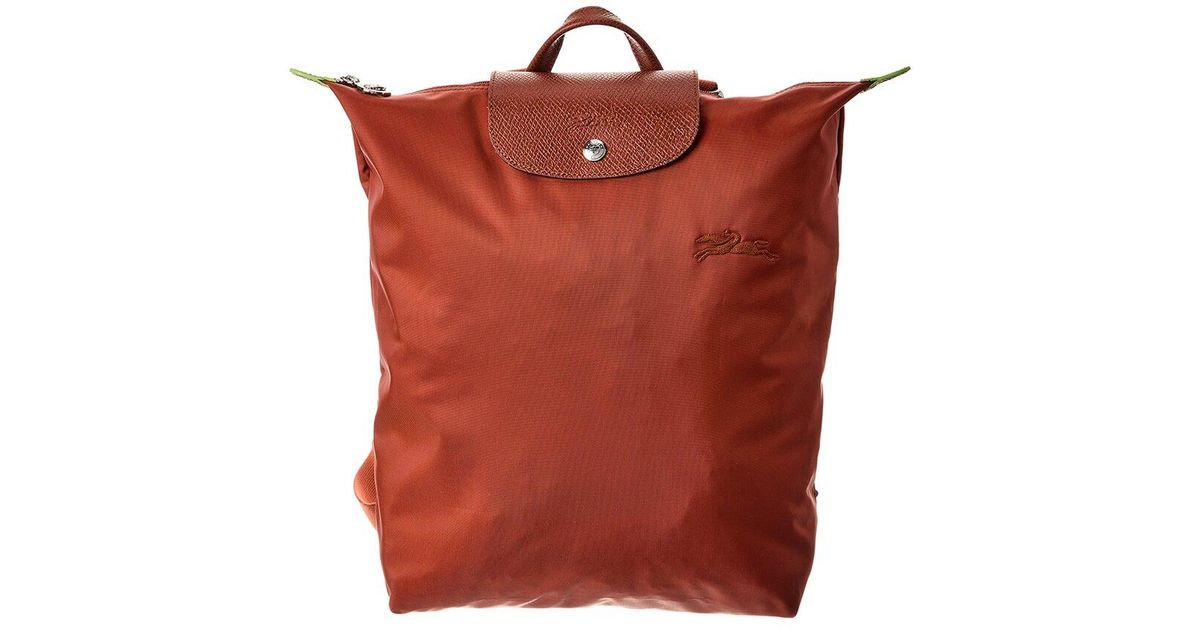 Longchamp Le Pliage Medium Canvas Backpack in Red | Lyst UK