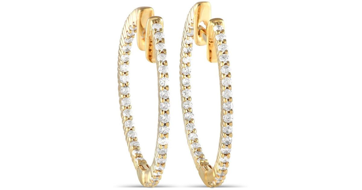 Diamond Select Cuts 14k 0.55 Ct. Tw. Diamond Inside-out Hoops in White ...