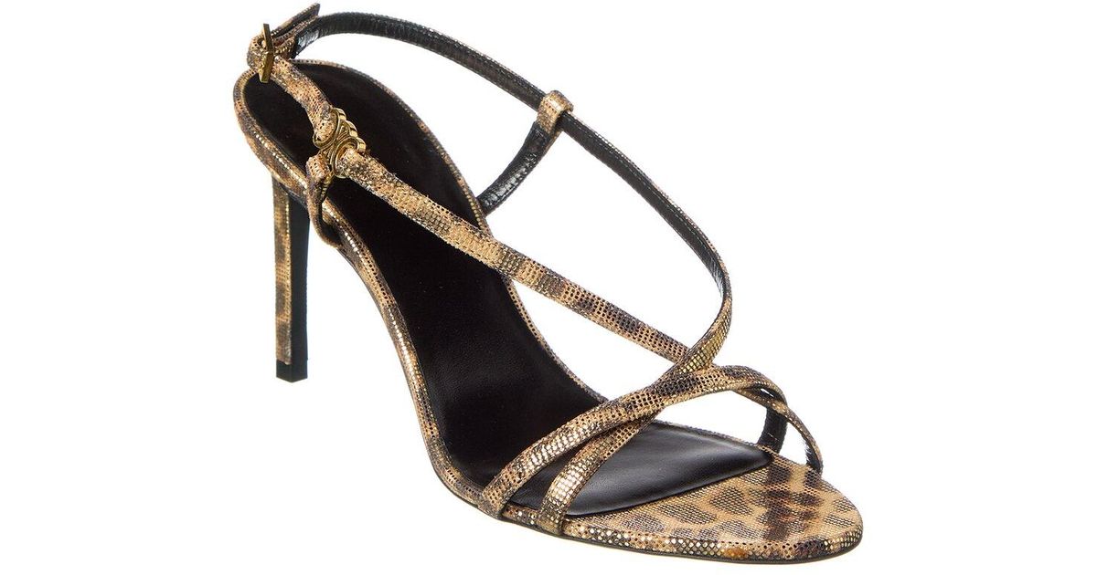 Celine Suede Sandal in Metallic | Lyst