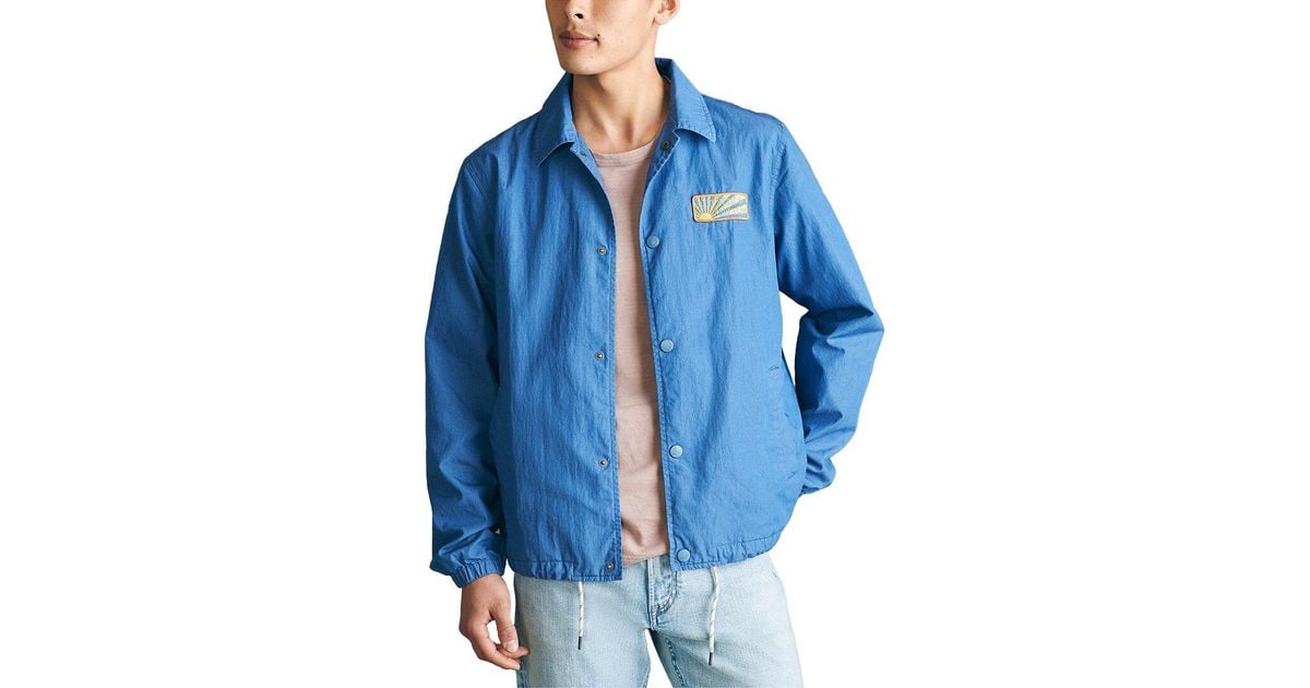 Faherty Spy Sunwashed Coaches Jacket in Blue for Men | Lyst