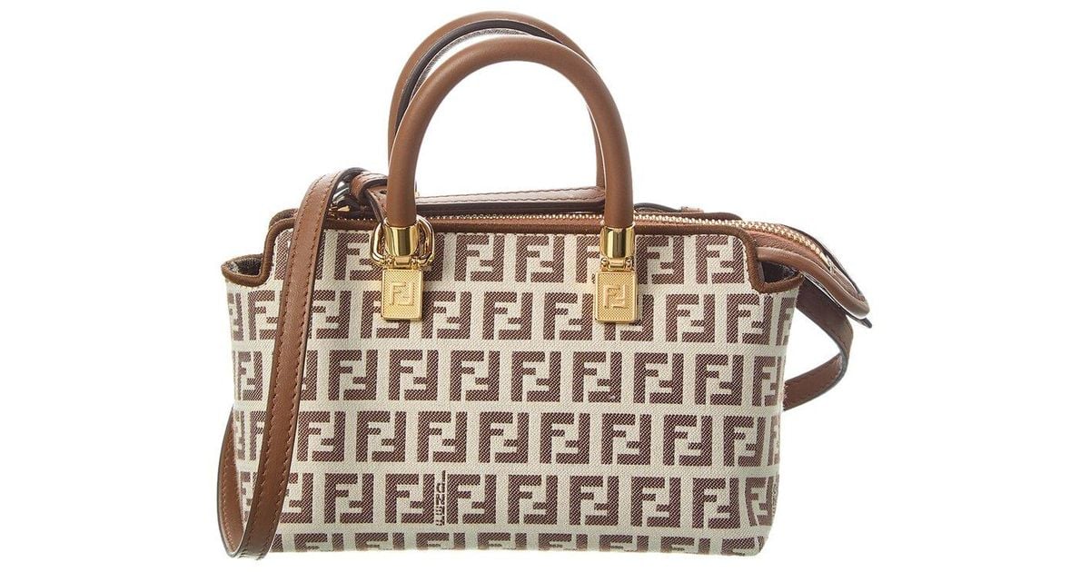 Fendi By The Way Mini Ff & Leather Shoulder Bag in Metallic | Lyst