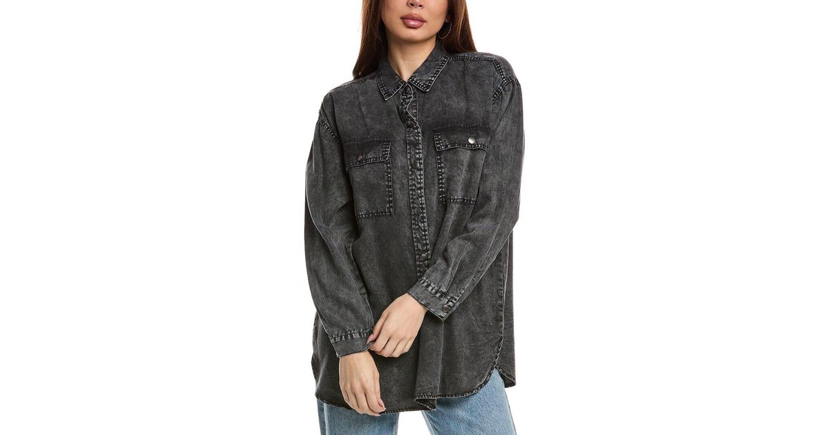 Vintage Havana Long Tencel Shirting in Gray | Lyst