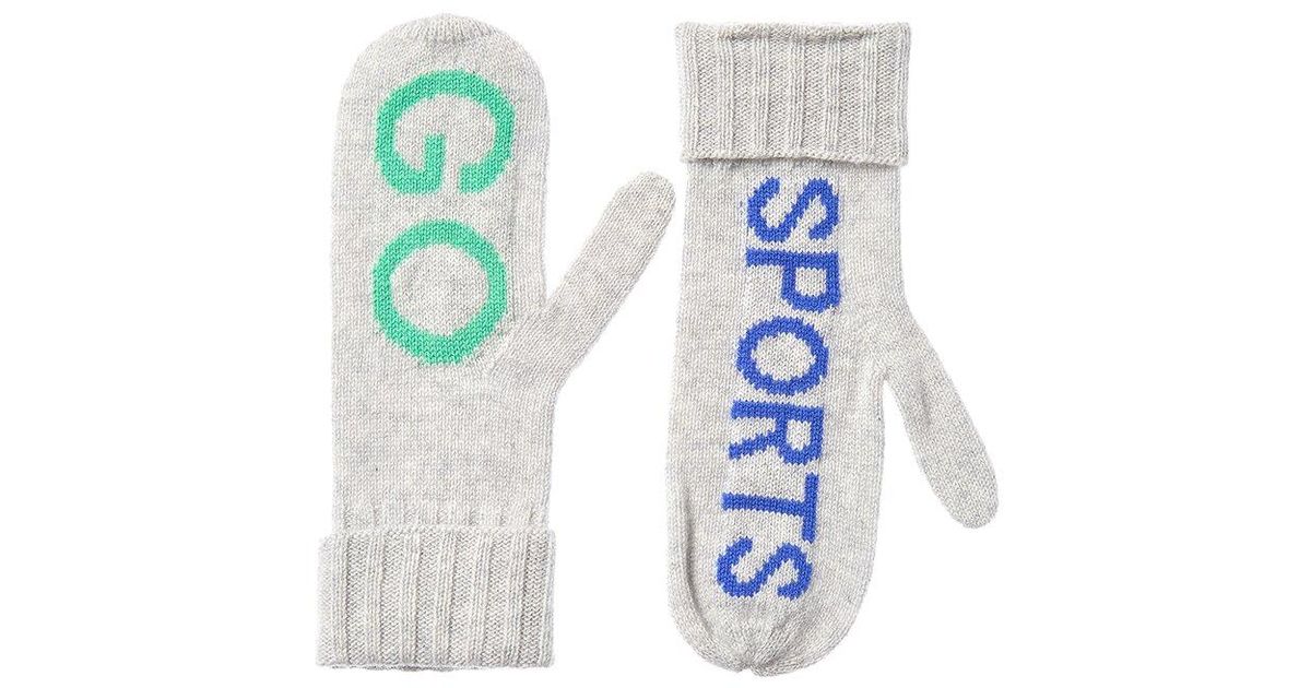 Hannah Rose Go Sports Cashmere Mittens in White | Lyst