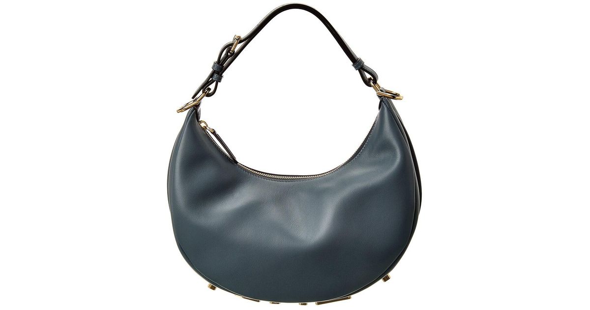 Fendi Graphy Small Leather Hobo Bag in Blue | Lyst