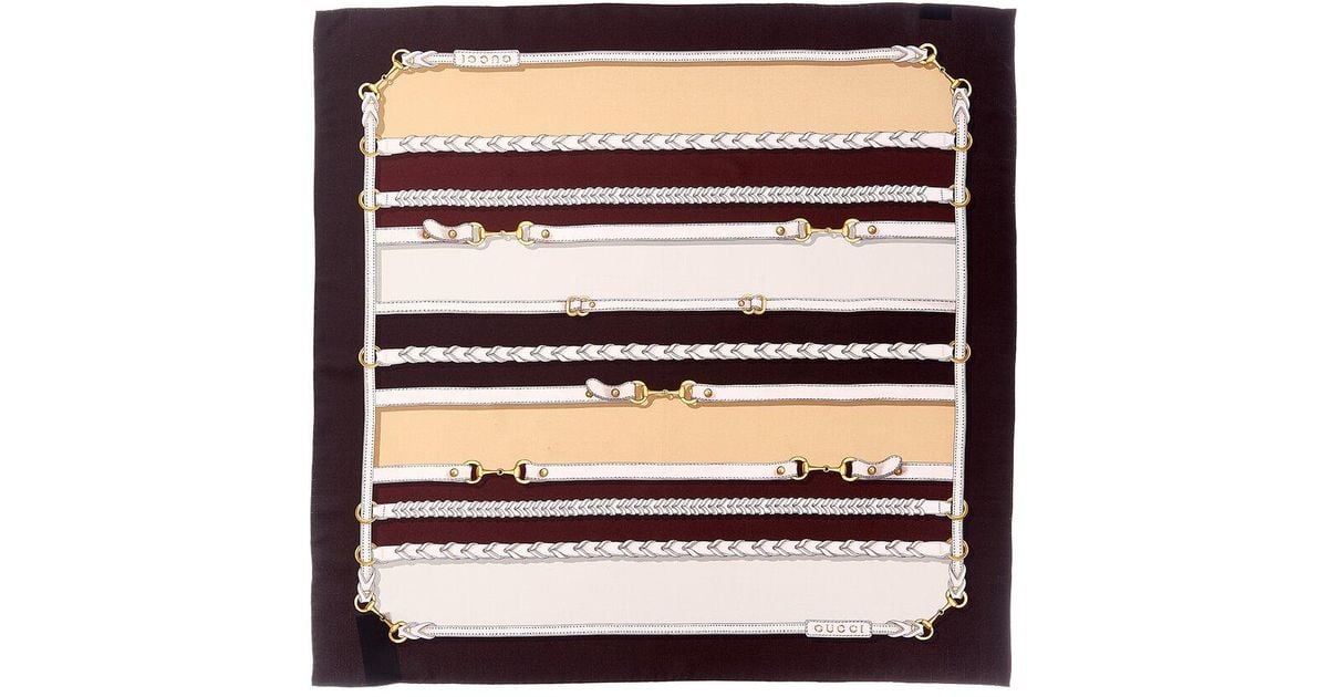 Gucci Gg Logo Silk Scarf in Black | Lyst UK