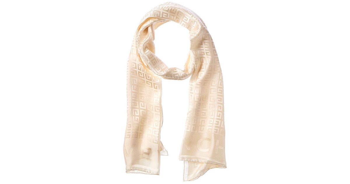 Givenchy Silk Scarf in Natural | Lyst UK