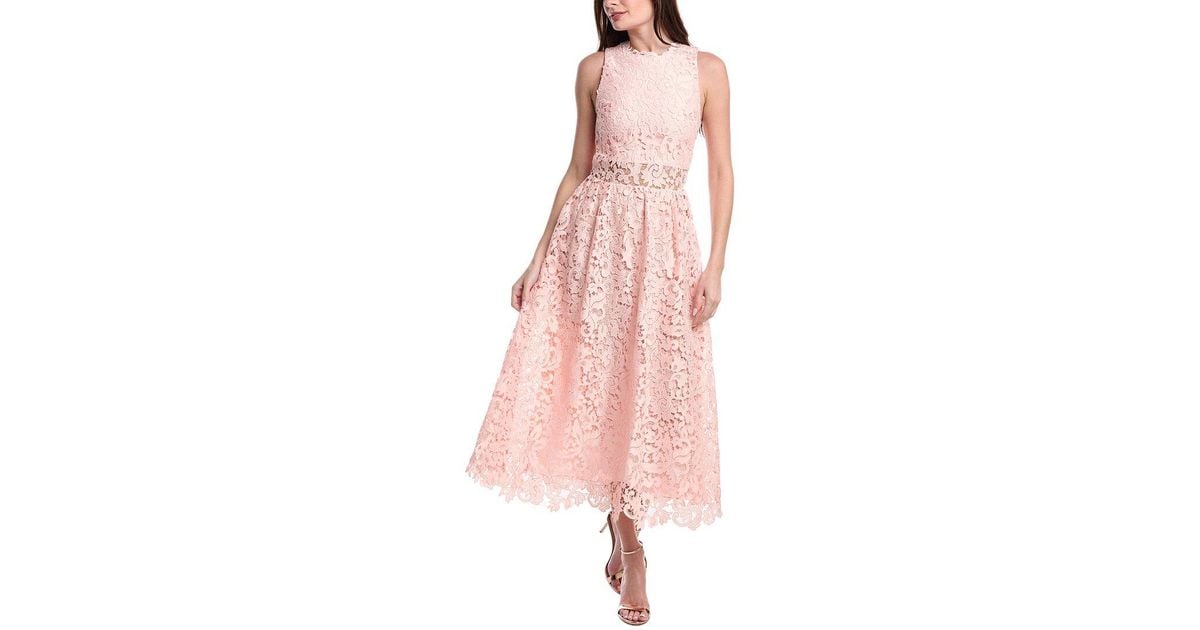 Alice + Olivia Babette Midi Dress in Pink | Lyst UK