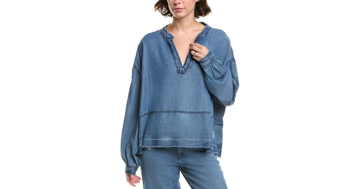 Elan Balloon Sleeve Blouse in Blue | Lyst UK