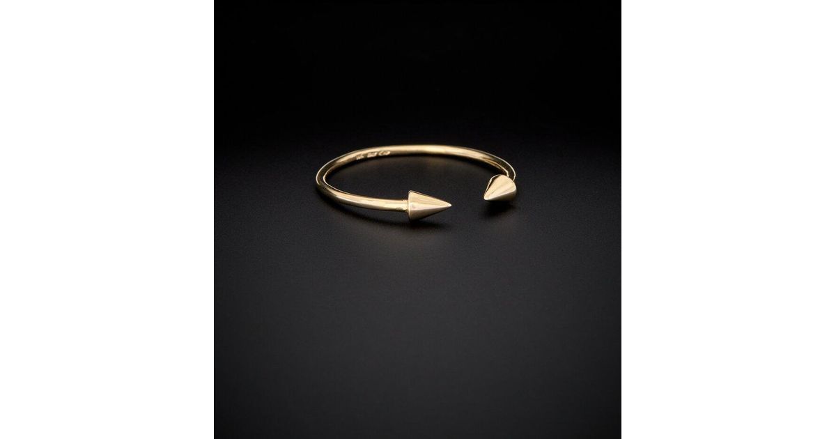 Italian Gold 14k Spike Ring in Black | Lyst