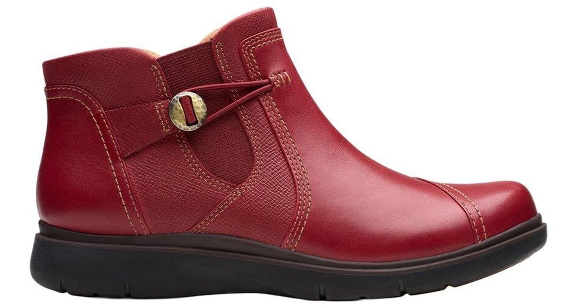 Clarks Red Leather Boot | Lyst UK