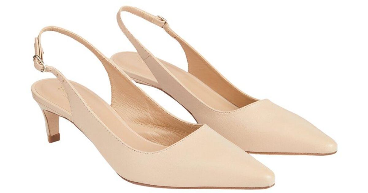 LK Bennett Alyssa Nappa Leather Open Courts in Natural | Lyst