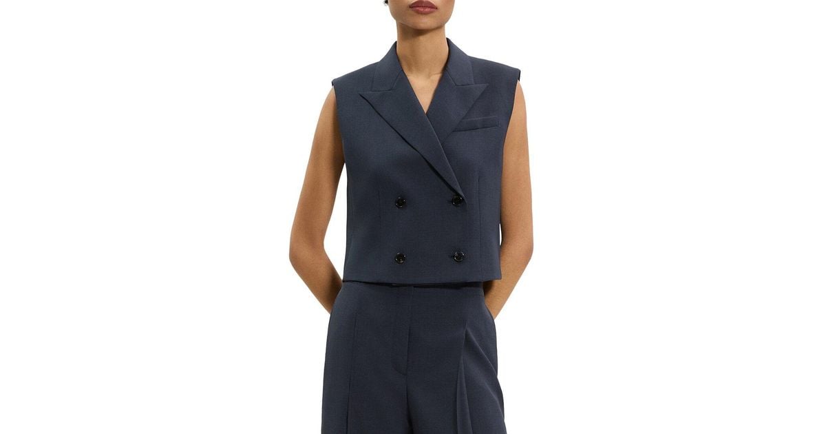 Theory Peak Vest in Blue | Lyst