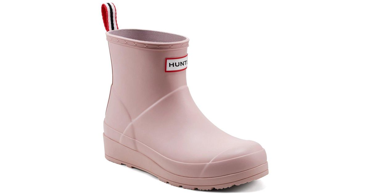 HUNTER Play Short Rubber Boot in Pink | Lyst UK