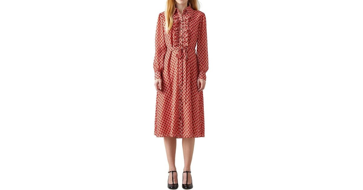 LK Bennett Ensor Dress in Red | Lyst