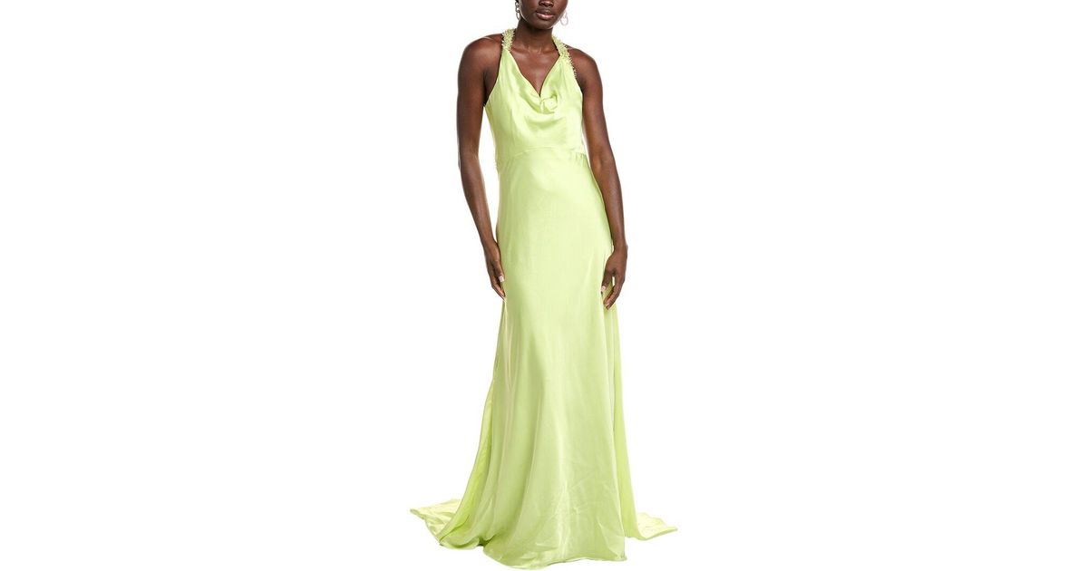 Issue New York Twisted Back Gown in Green | Lyst UK