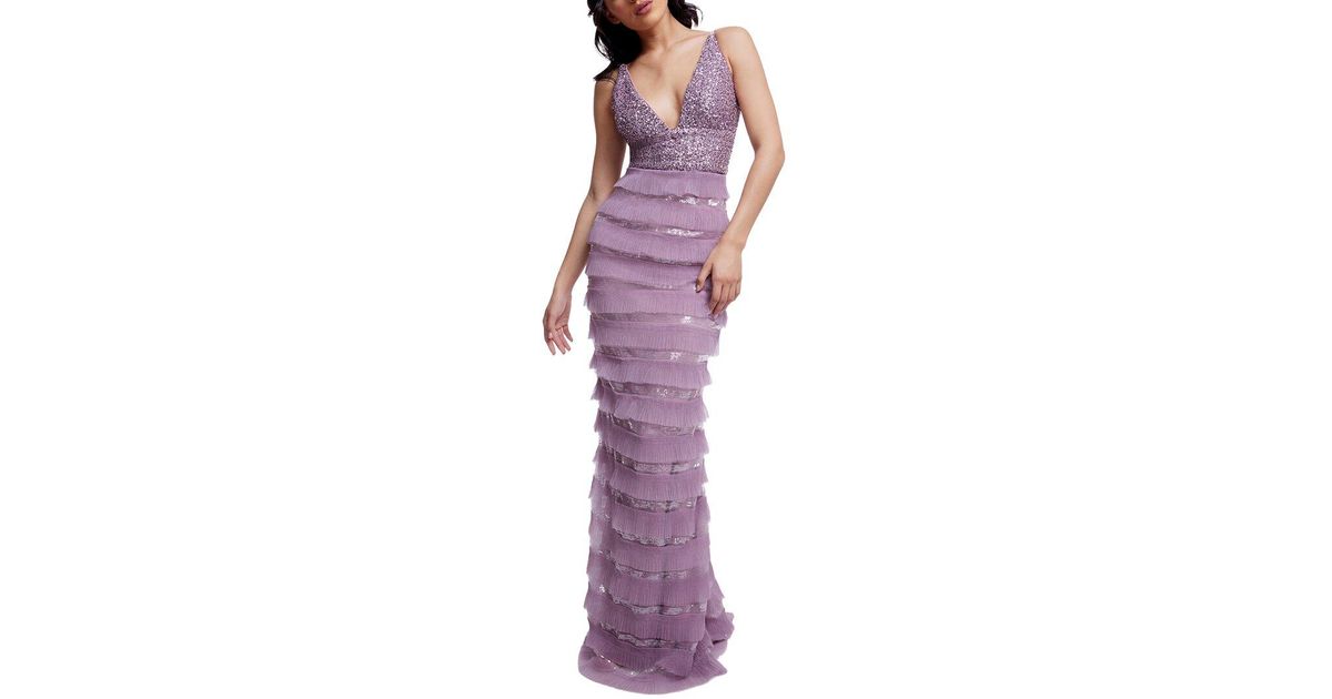 Dress the Population Shelley Mermaid Gown in Purple | Lyst