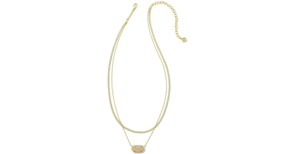 Kendra Scott Elisa Herringbone 14K Multi Strand Necklace in Metallic | Lyst
