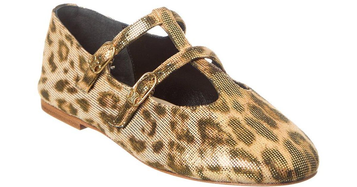 Celine Mary Jane Ballerina Flat in Metallic | Lyst UK