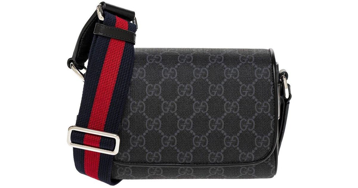 Gucci Gg Super Mini Gg Supreme Canvas & Leather Crossbody in Black for ...