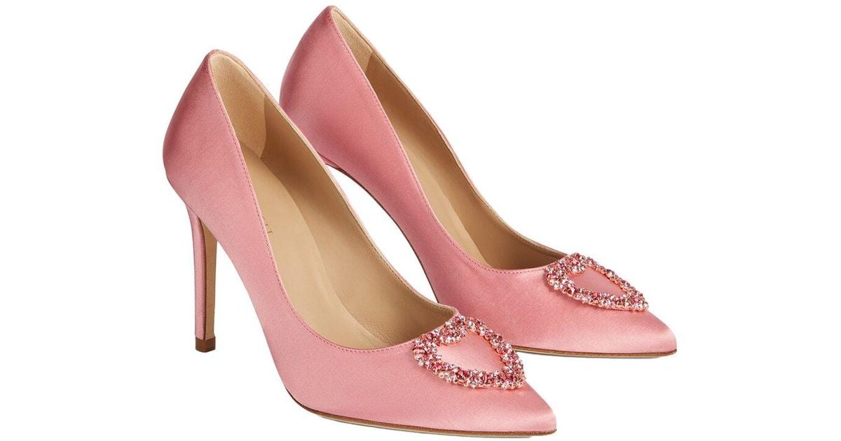 LK Bennett Luella Satin Closed Courts in Pink | Lyst