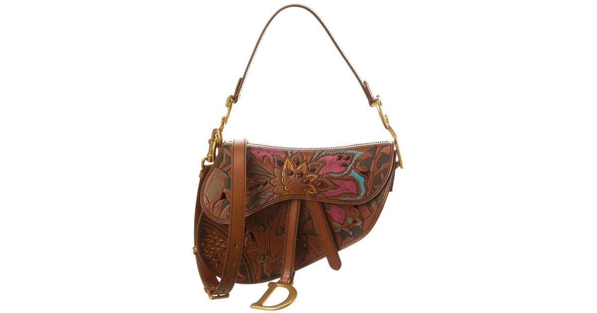 Dior Cd Signature Leather Saddle Bag in Brown | Lyst