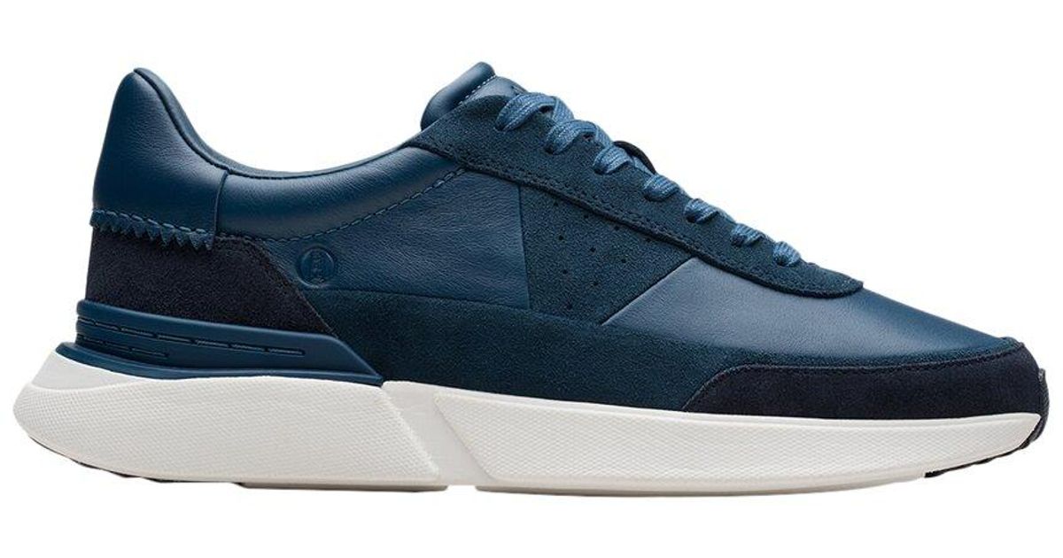 Clarks Craft Pace Leather Sneaker in Blue for Men | Lyst UK