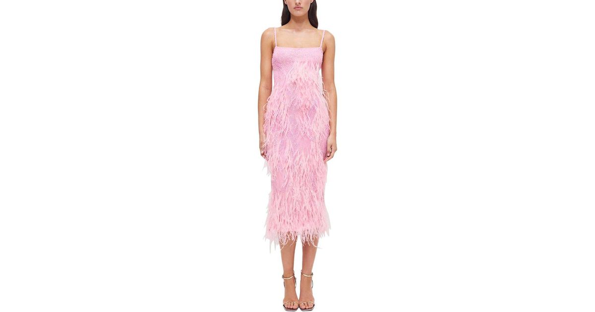 Rachel Gilbert Alice Midi Dress in Pink | Lyst