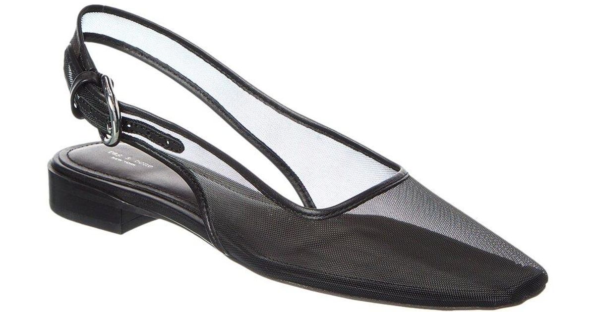 Rag & Bone Astra Mesh & Leather Slingback Flat in Metallic | Lyst
