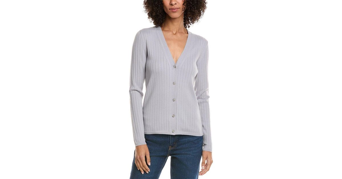 Theory Wide Rib Wool-Blend Sweater in Gray | Lyst