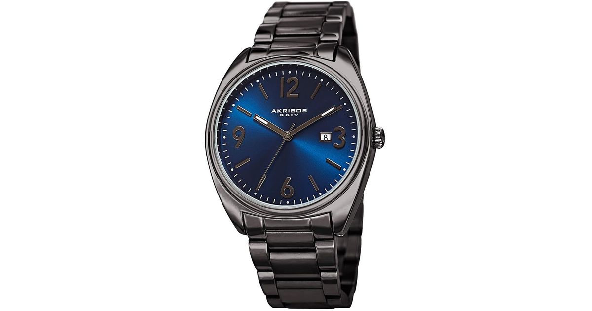 Akribos Xxiv Stainless Steel Watch in Blue for Men | Lyst UK