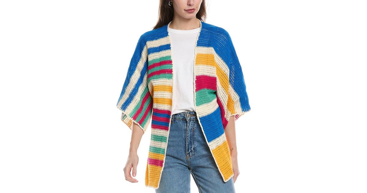 FARM Rio Crochet Kimono in Blue | Lyst
