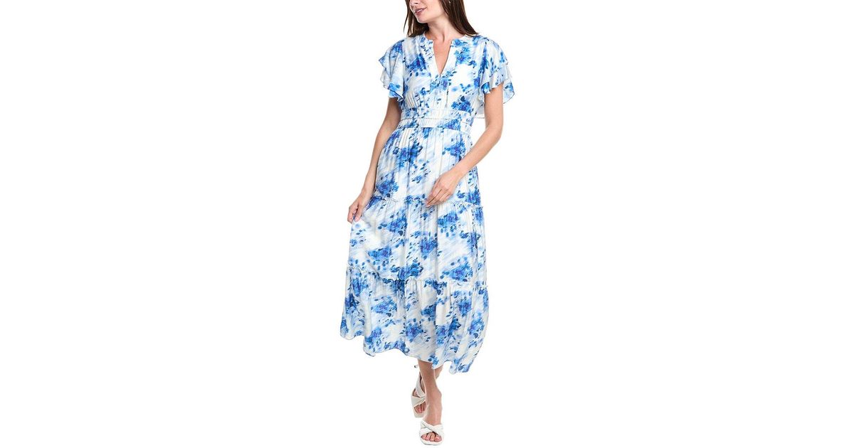Julia Jordan Berkley Faille Midi Dress in Blue | Lyst