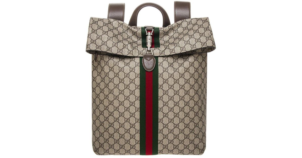 Gucci Jackie 1961 GG Canvas & Leather Backpack in Black | Lyst