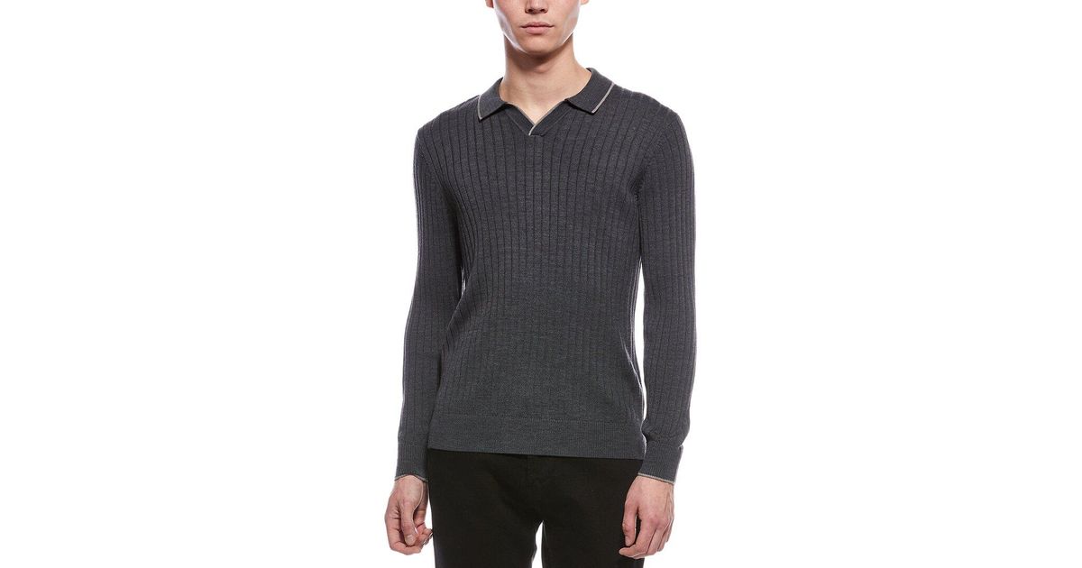RAFFI Wool-blend Drop Needle Shirt in Grey for Men | Lyst UK