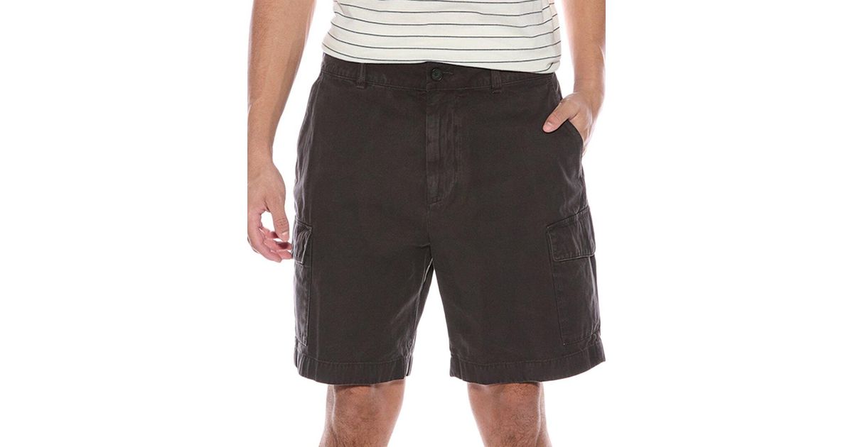 Vince Garment Dye Twill Cargo Short in Black for Men | Lyst