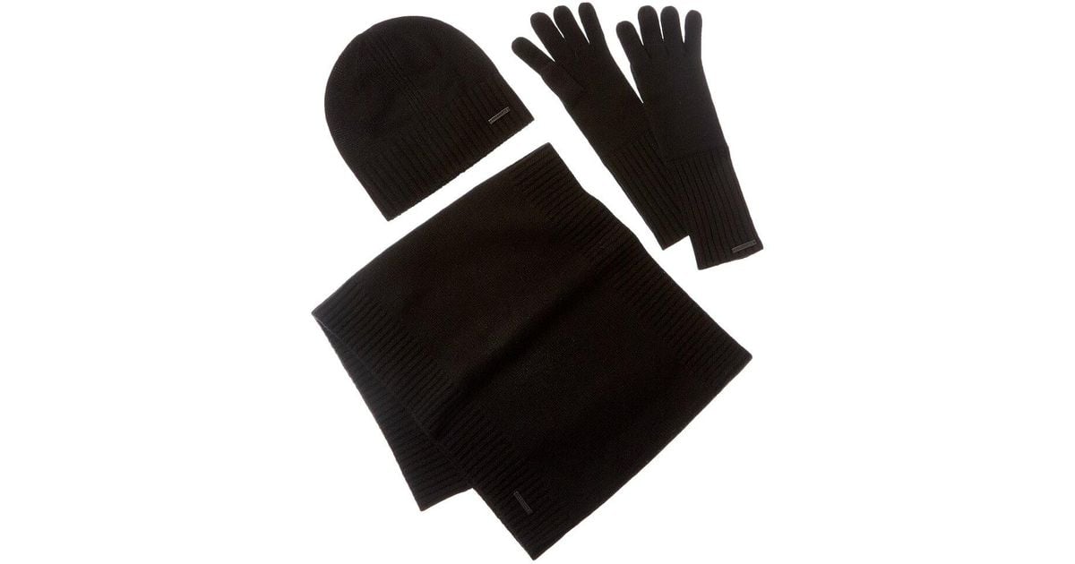 AllSaints AllSaints Wool Cashmere Hat Gloves Set in Black | Lyst UK