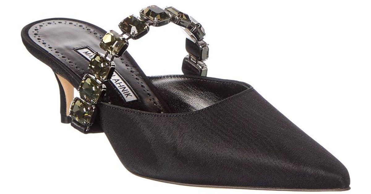 Manolo Blahnik Humibamu 50 Moire Mule in Black | Lyst UK