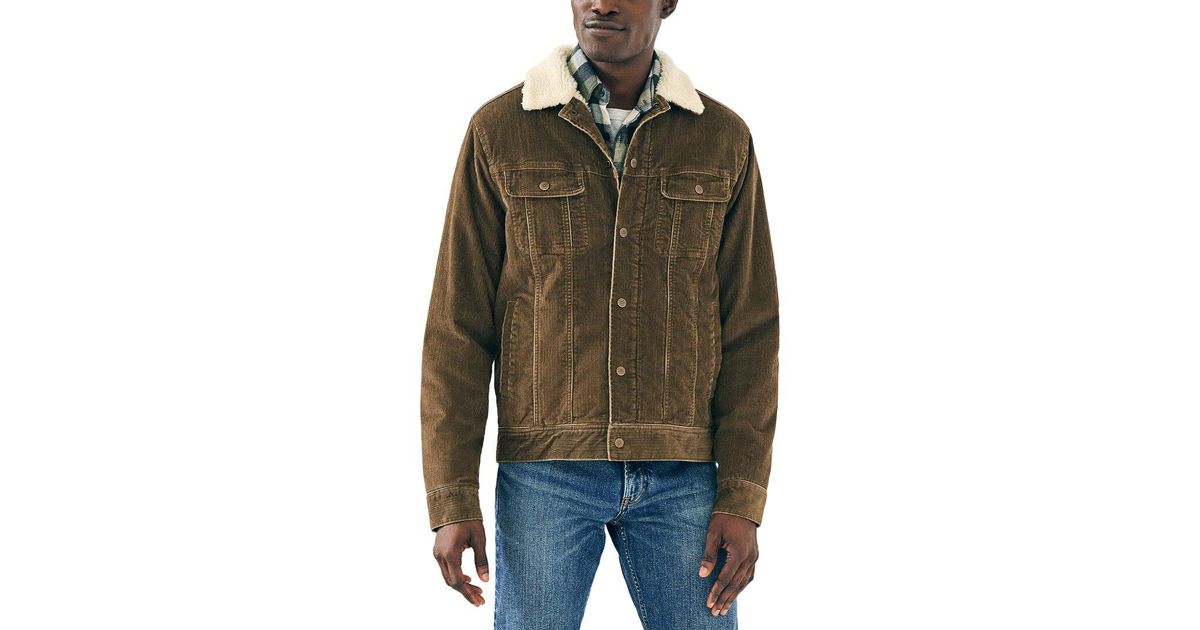 Faherty High Pile Fleece Timberline Corduroy Truck in Green for Men ...