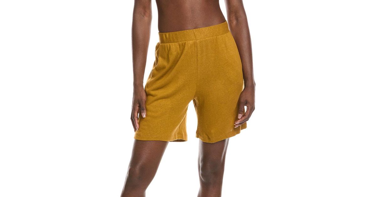 Hanro Linen-Blend Short in Yellow | Lyst UK