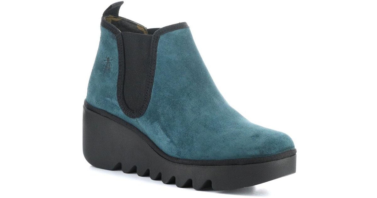 Fly London Byne Suede Boot in Blue | Lyst UK