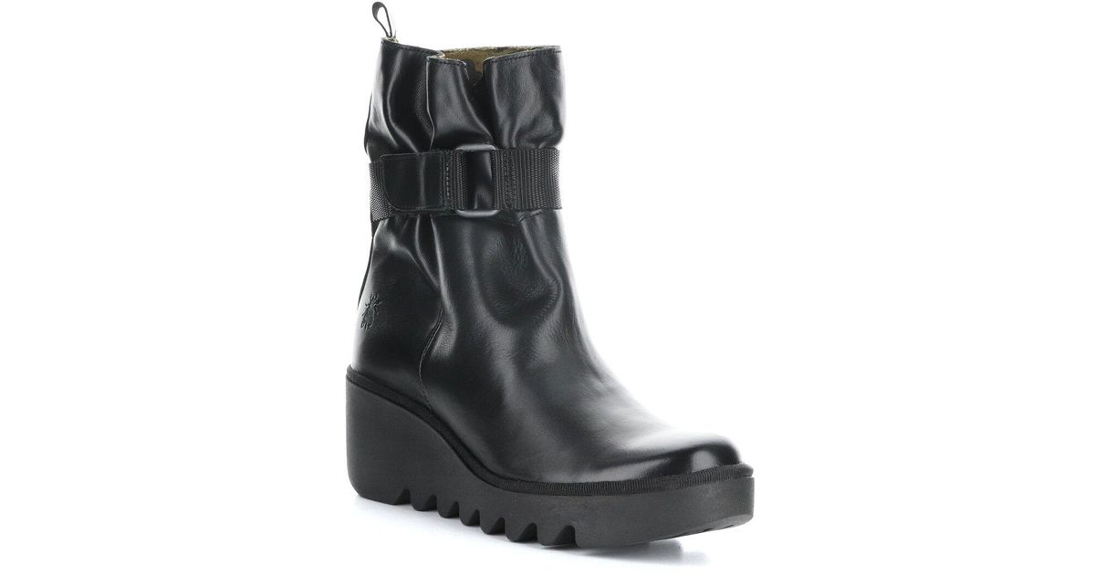Fly London Blit Leather Boot in Black | Lyst