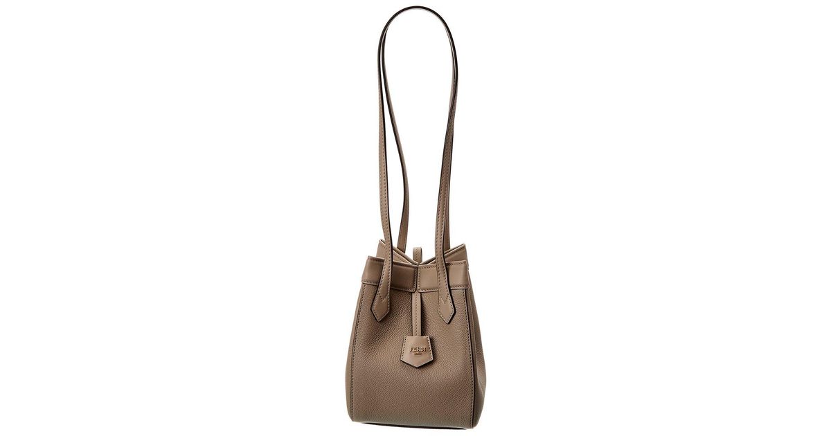 Fendi Origami Mini Leather Shoulder Bag in Brown | Lyst