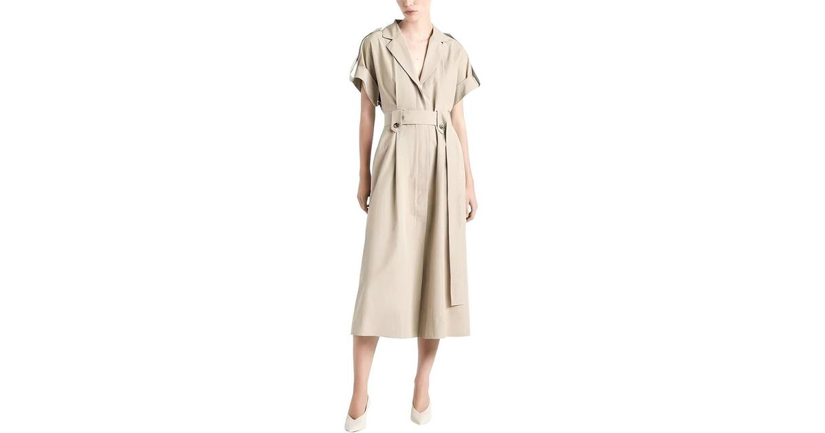 BURRYCO Wool-Blend Midi Dress in Natural | Lyst UK