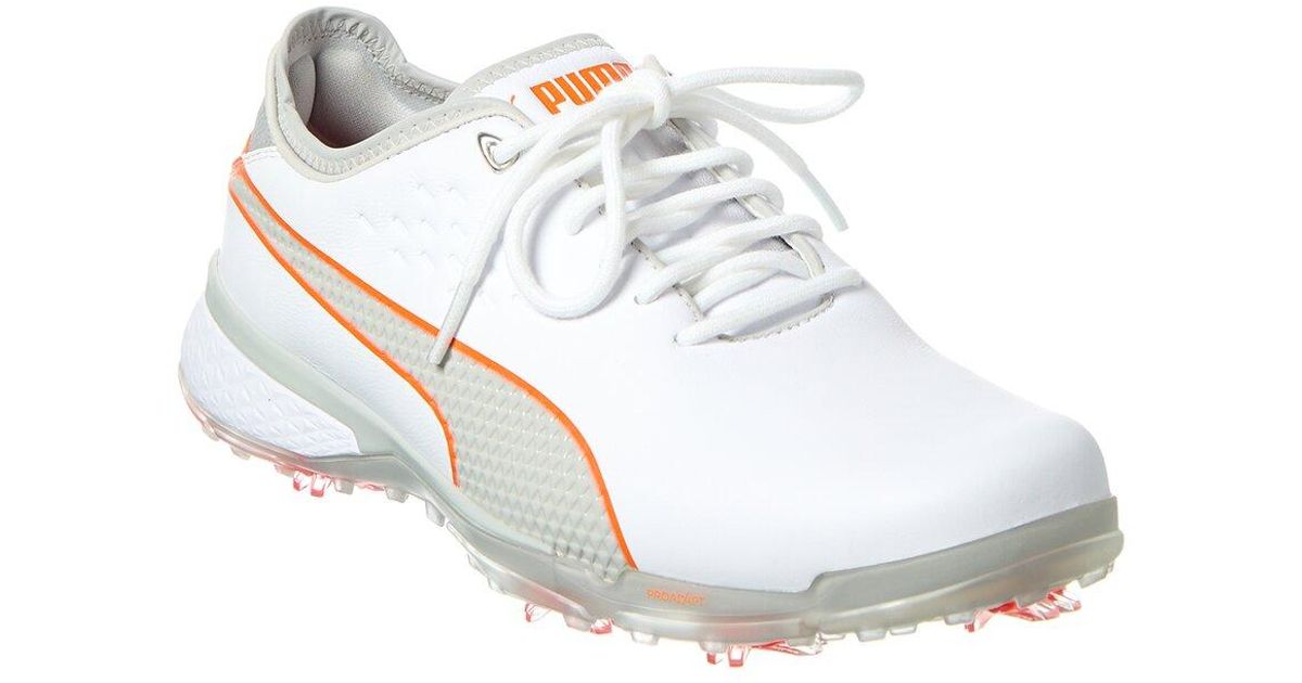 PUMA Proadapt Delta Leather Golf Shoe in White for Men | Lyst