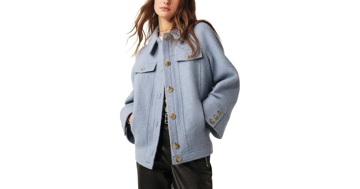Ba&sh Kendy Wool & Alpaca-Blend Coat in Blue | Lyst UK