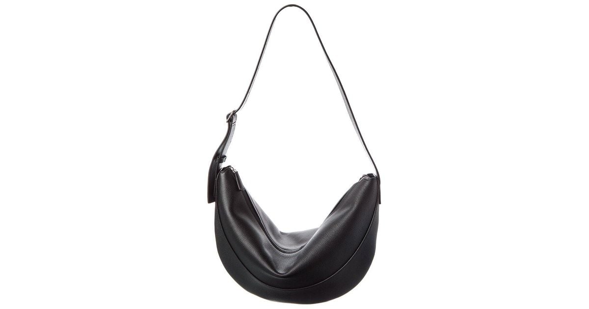 The Row Jouve Leather Shoulder Bag in Black | Lyst UK